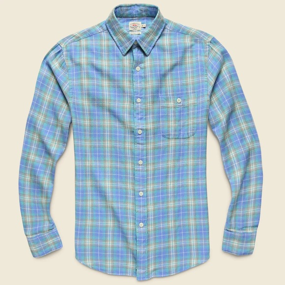 Faherty | Shirts | Faherty Organic Cotton Field Shirt Green Blue Plaid ...